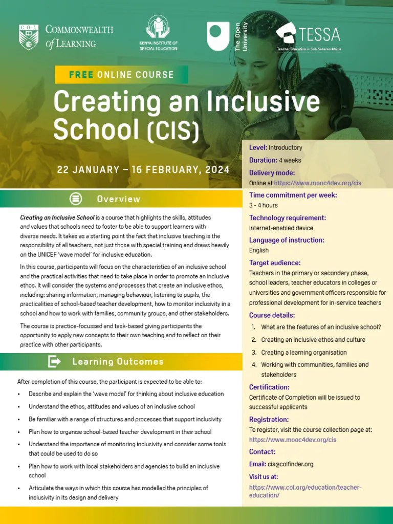 Cis Course Brochure Pdf Teachers Schools
