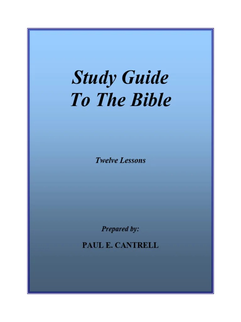 Study Guide To The Bible Pdf