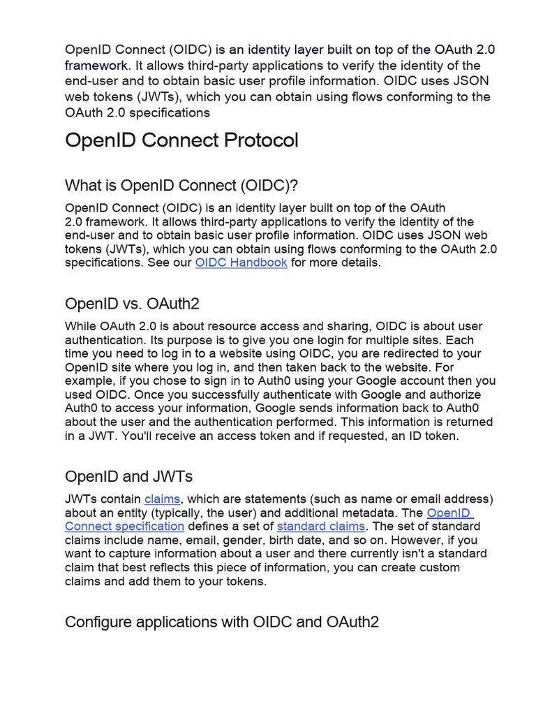 Openid Connect Oidc Pdf Cloud Computing Java Script