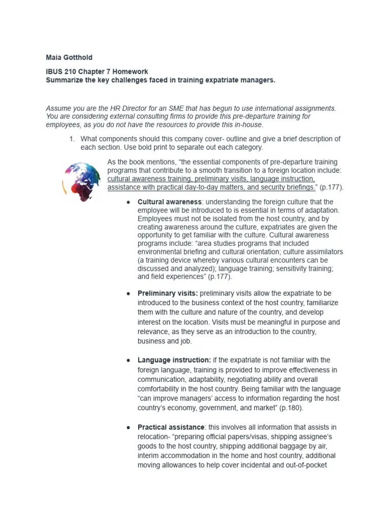 Challenges In Expatriate Manager Training Pdf