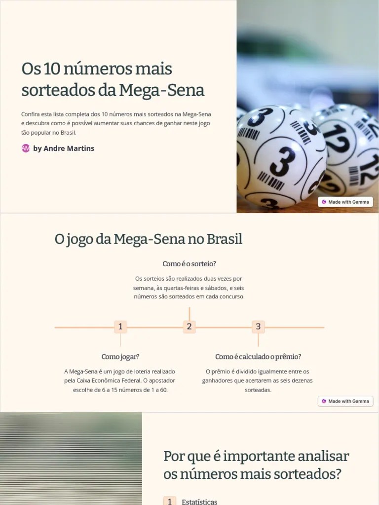 Os 10 Numeros Mais Sorteados Da Mega Sena | Download Grátis PDF | Brasil