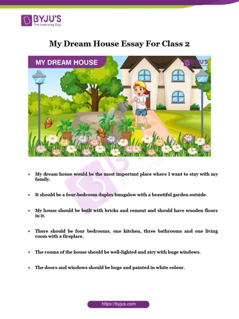 My Dream House Essay For Class 2 | PDF