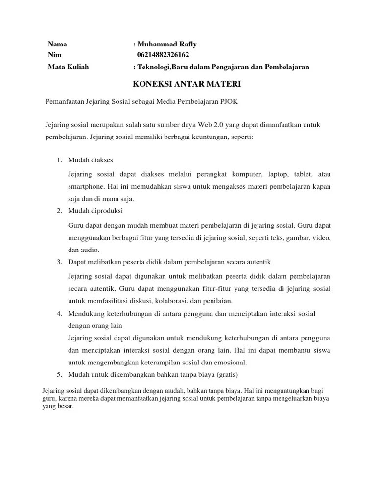 Pemanfaatan Jejaring Sosial Untuk Pjok Pdf Ilmu Sosial Komputer