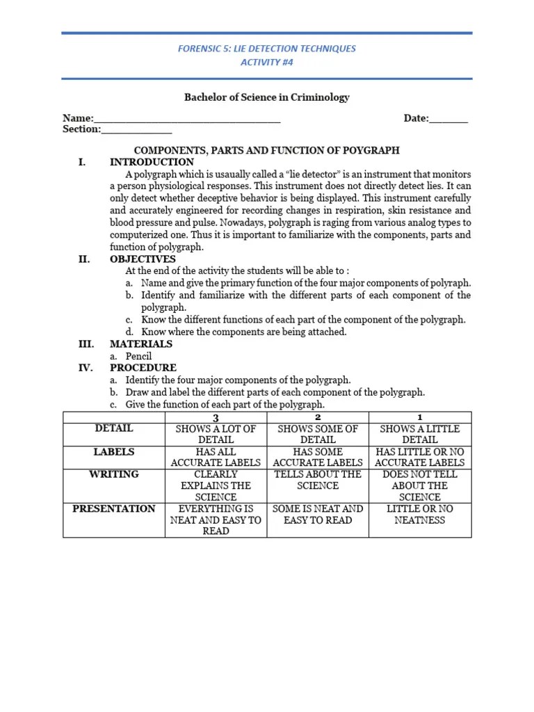 Forc 105 Activity 4 Pdf Polygraph
