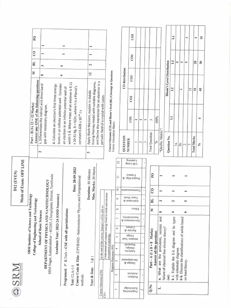 Ct1 D12 Qp And Answer Key Pdf