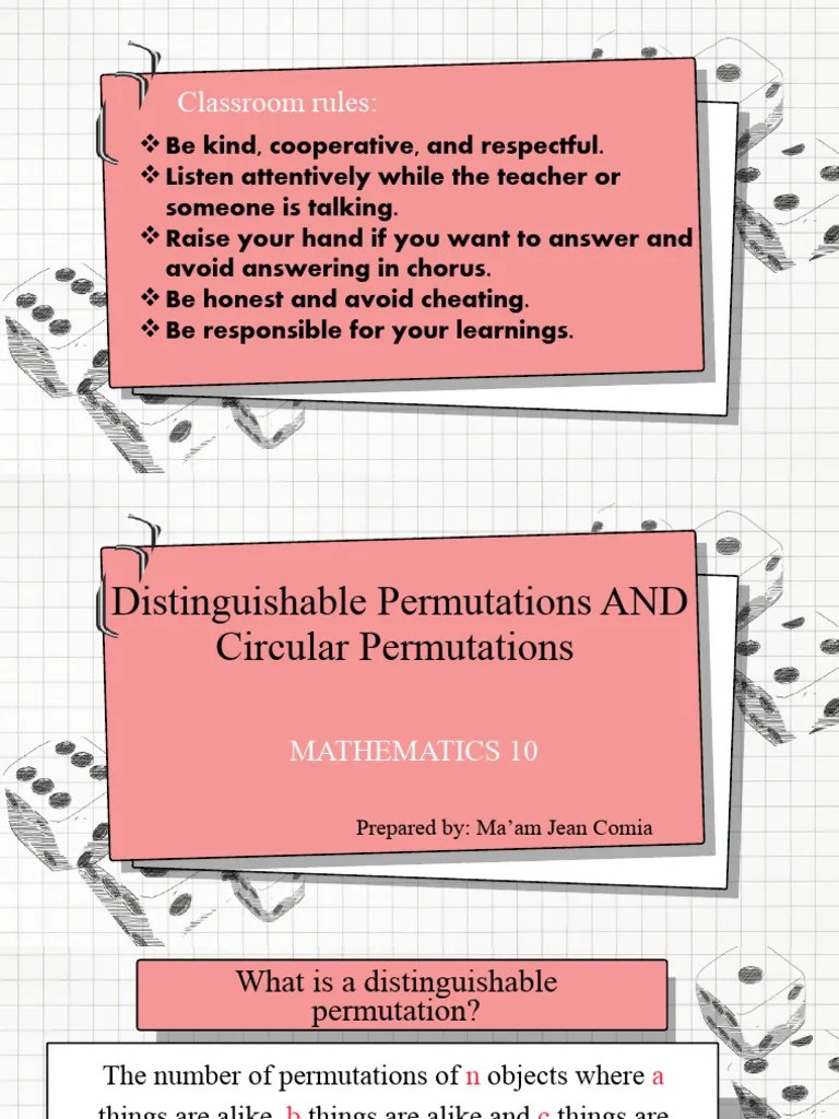 Distinguishable Circular Permutations Guide Pdf Permutation Numbers