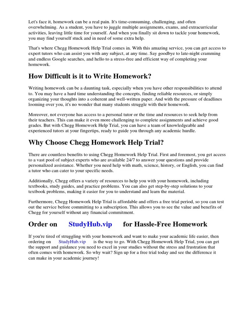 Chegg Homework Help Trial Pdf Textbook Homework