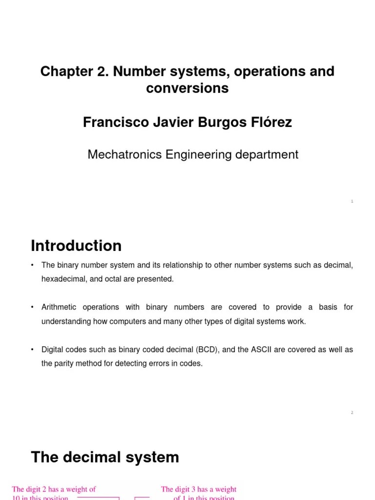 Chapter2 Numbering Systems And Conversions Pdf Subtraction Binary