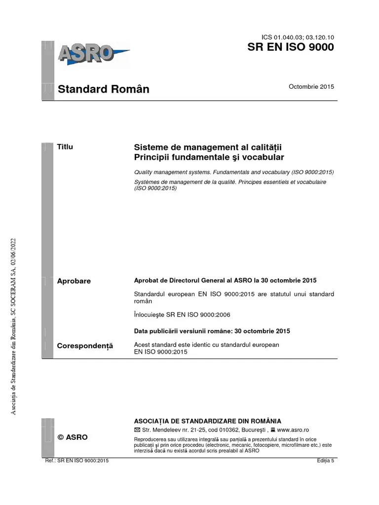 Sr En Iso 9000 2015 Pdf