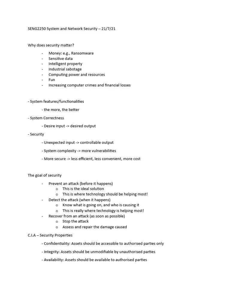 System And Network Security Pdf Information Security