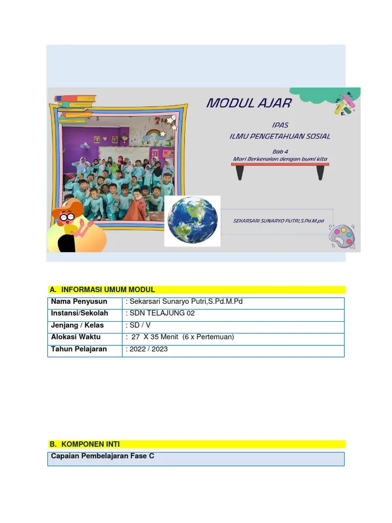 Modul Ajar Ilmu Pengetahuan Alam Dan Sosial (IPAS) - MODUL AJAR IPAS ...