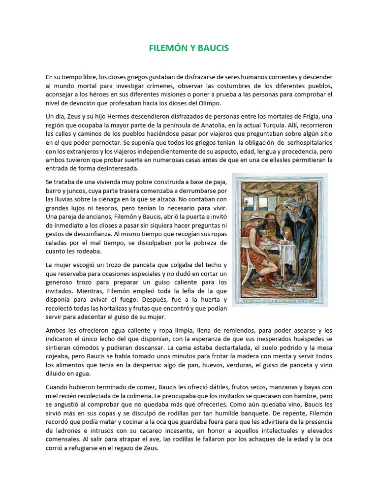 Filemón Y Baucis Pdf Religión Y Espiritualidad