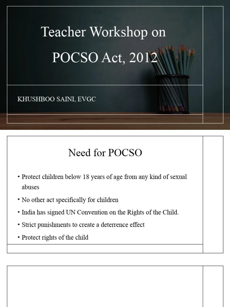 Pocso Act Pdf Self Improvement Wellness