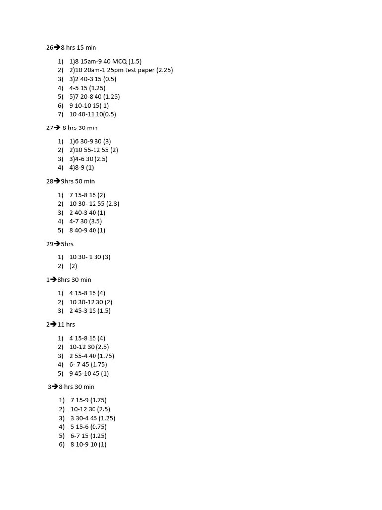 Daily Study Schedule Breakdown Pdf