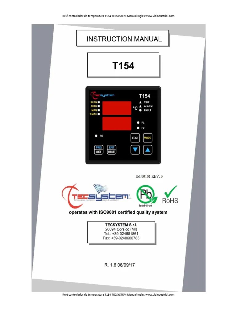 Manual T154 Tecsystem En Inglés Pdf Ingenieria Eléctrica Cableado