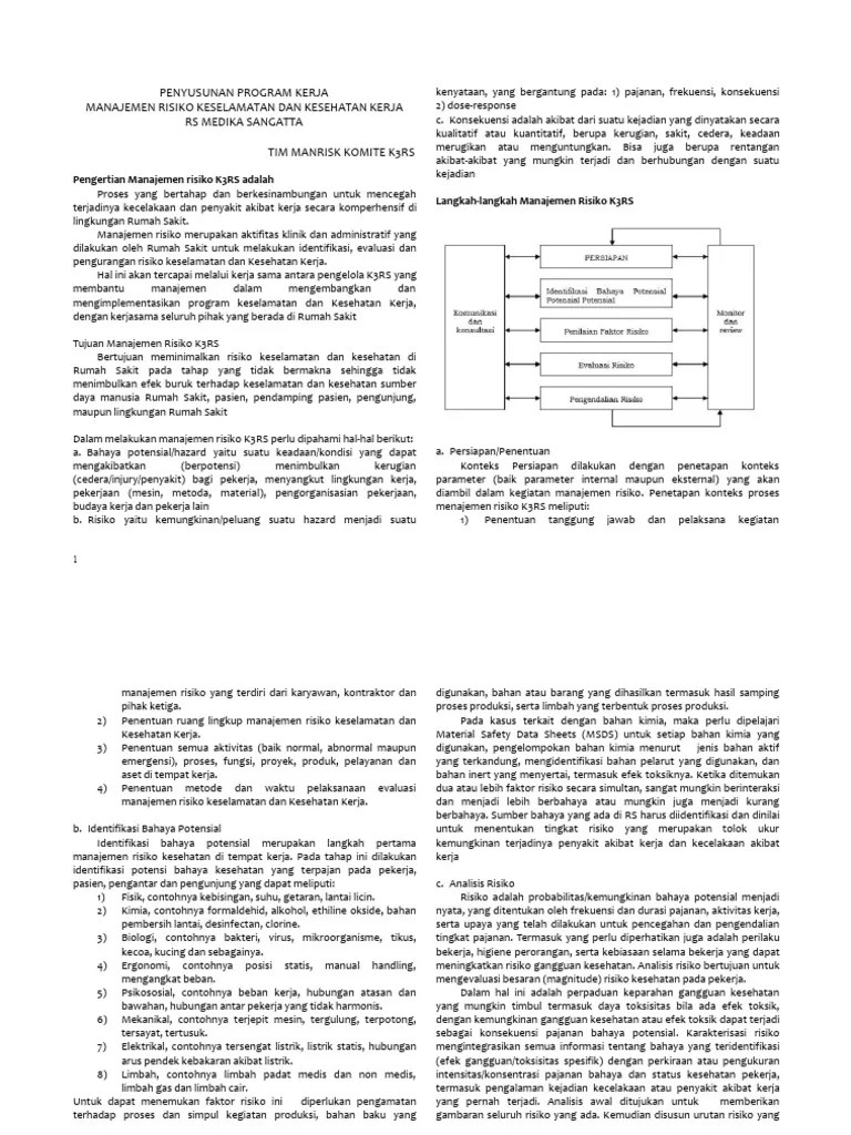 Manajemen Risiko K3rs Di Rumah Sakit Pdf