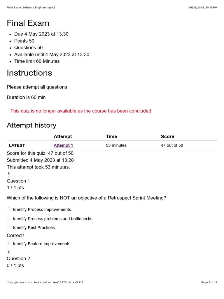 Final Exam Software Engineering L3 Pdf Scrum Software Development