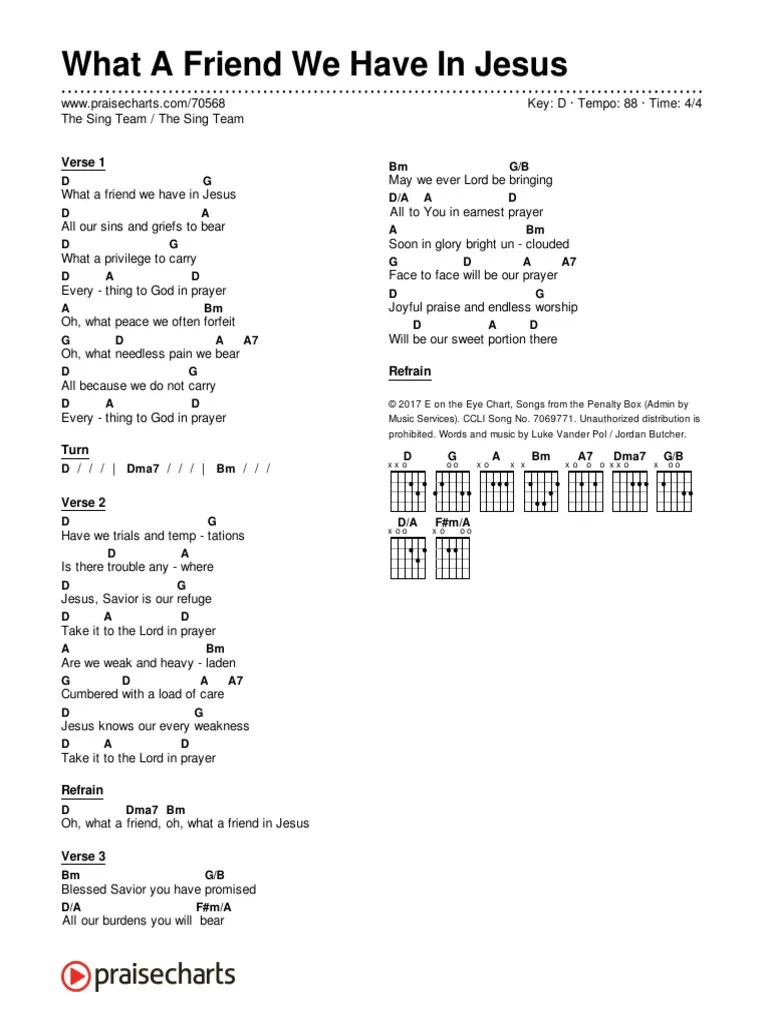What A Friend We Have In Jesus Chords Pdf Jesus Theology
