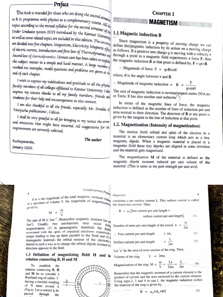 Second Sem Phy Complementary Pdf Magnetic Field Magnetization
