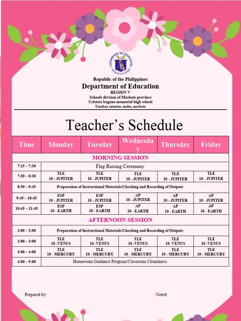 Class Teacher Program Pdf