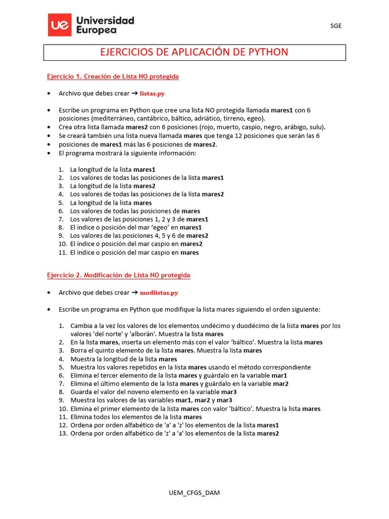 Ejercicios Básicos De Python Pdf Python Lenguaje De Programación
