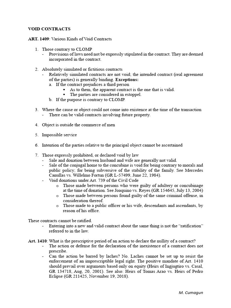 Void Contracts Outline Pdf Interest Usury
