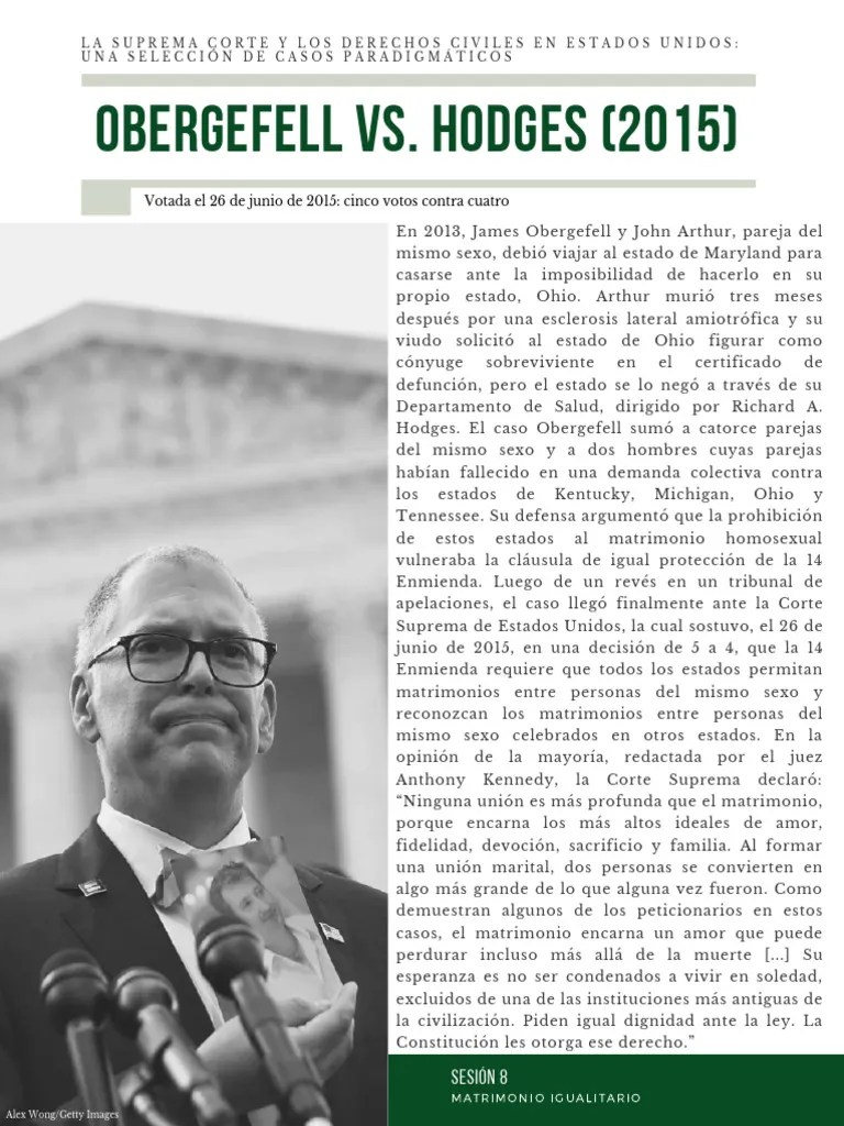 Obergefell Vs Hodges 2015 Pdf Clarence Thomas Justicia