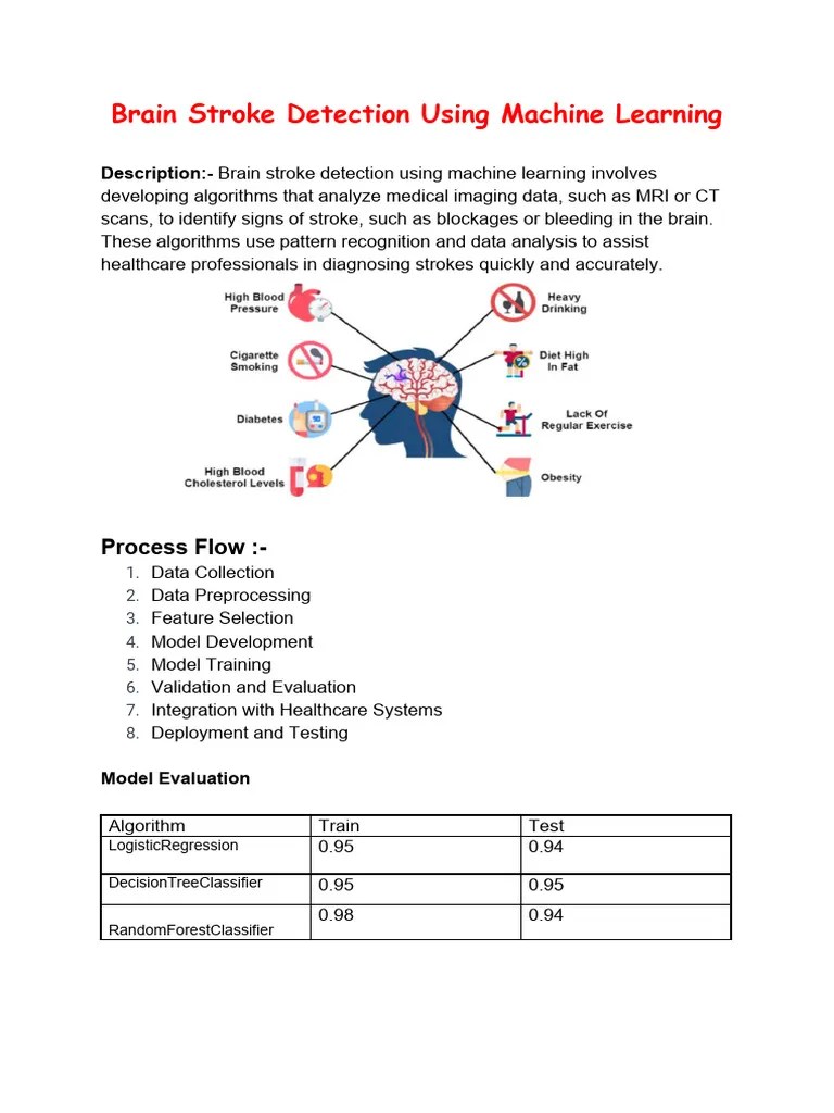 Machine Learning For Stroke Detection Pdf Computers