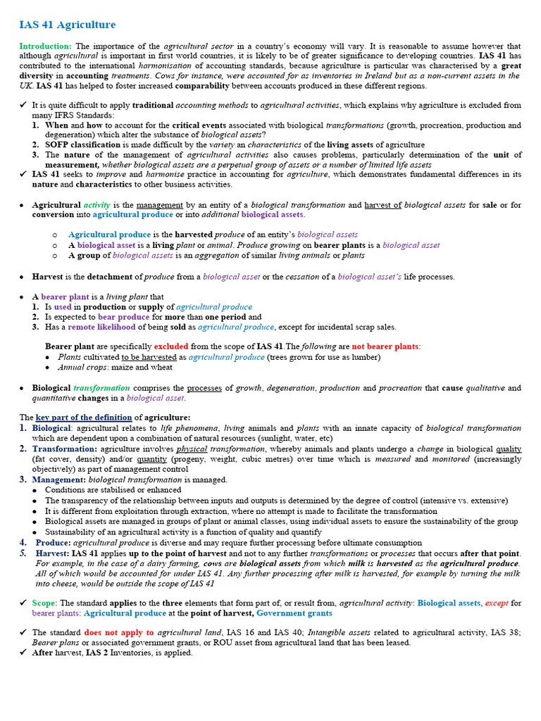 Ias 41 Agriculture Pdf Fair Value International Financial