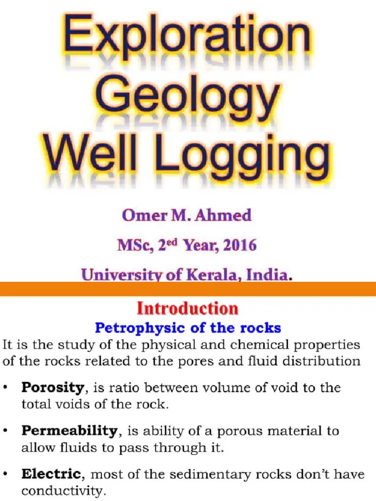 Exploration Geology Well Logging Pdf