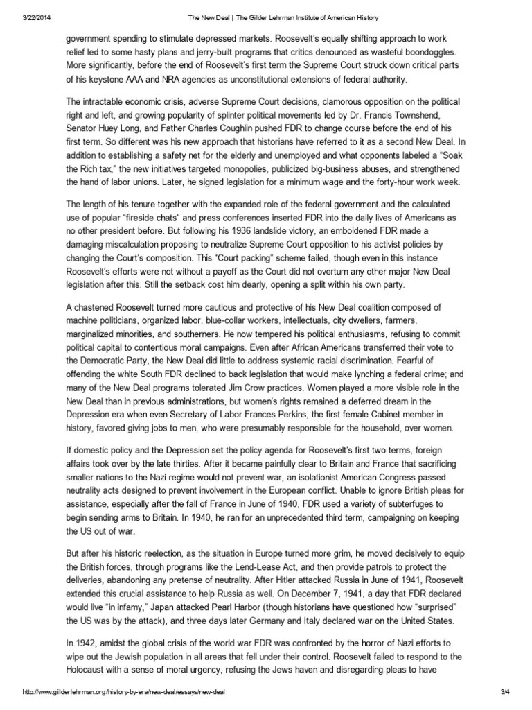The New Deal Pdf New Deal Franklin D Roosevelt