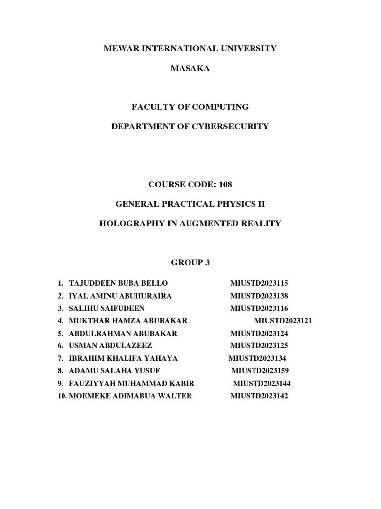 Holography In Augmented Reality | PDF | Holography | Augmented Reality