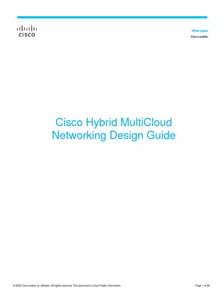 Cisco Hybrid Multicloud Networking Design Guide Pdf Router