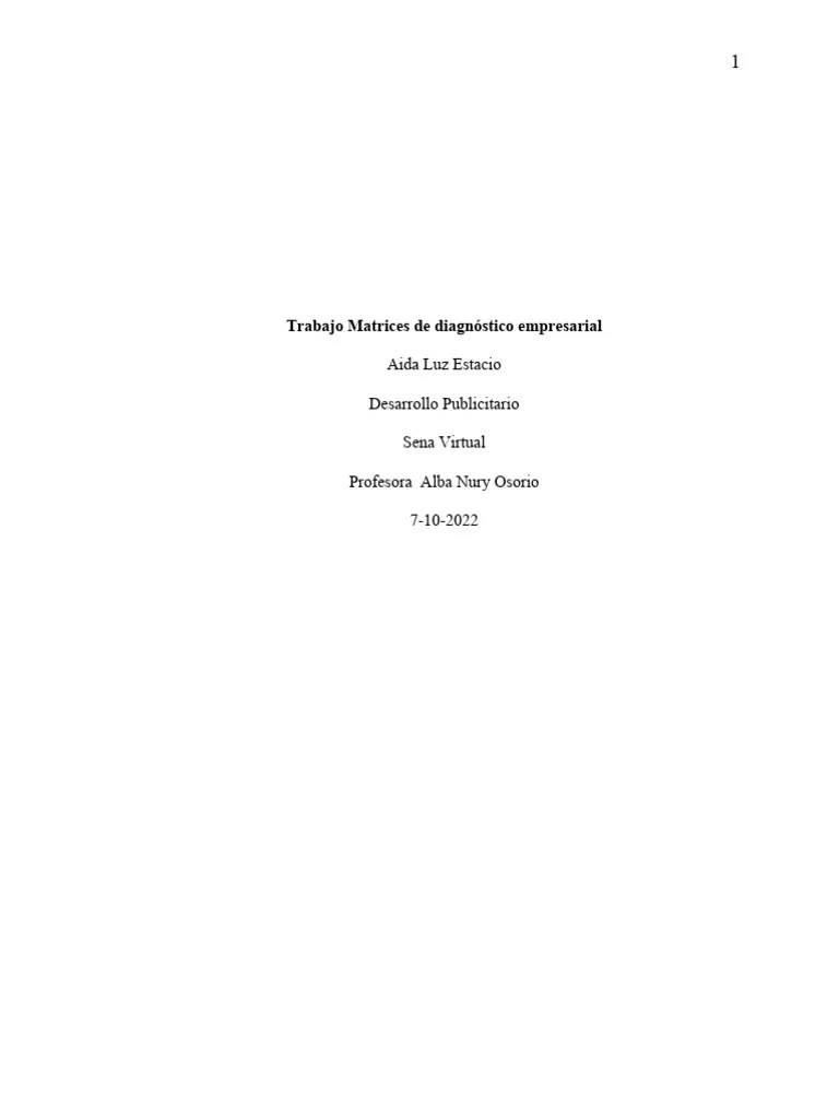 Matrices De Diagnóstico Empresarial Pdf Business