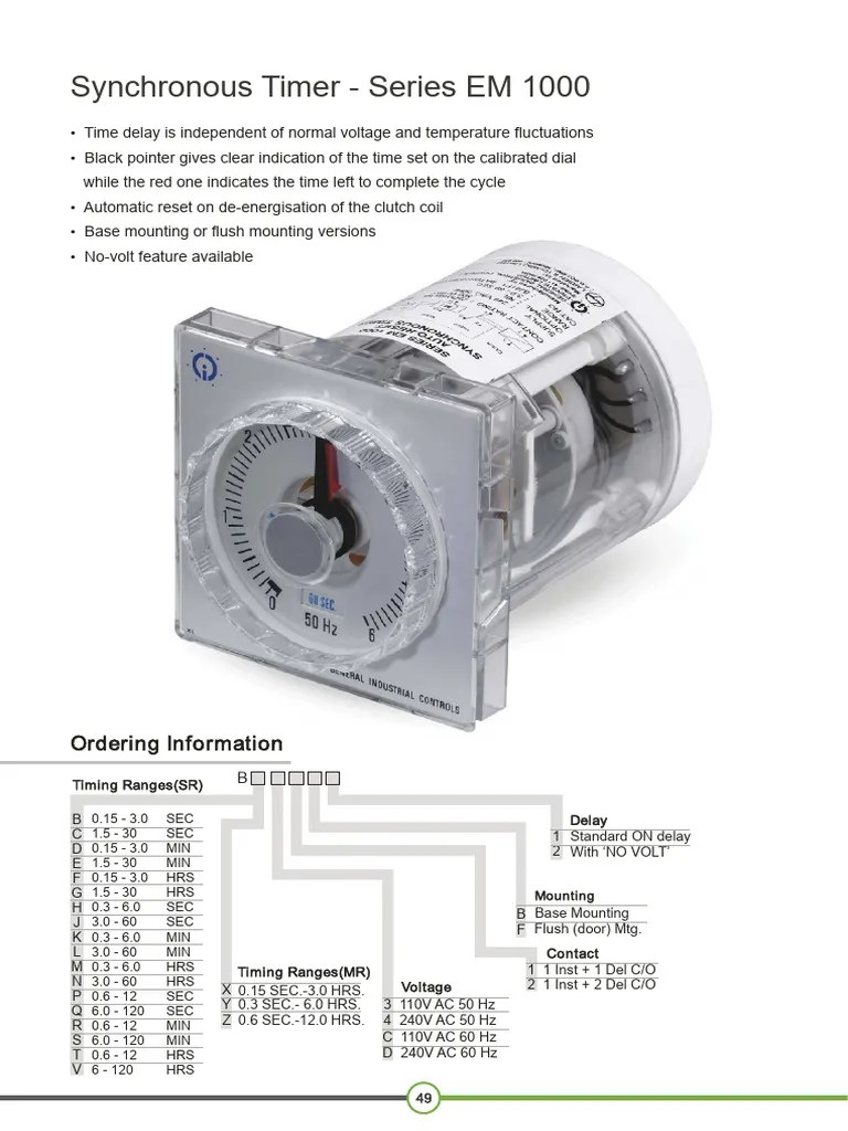 Em 1000 Synchronous Timer Manual Pdf Alternating Current Mains