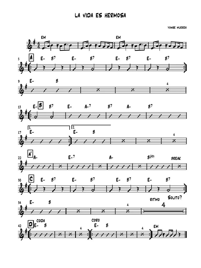 La Vida Es Hermosa - Partitura Completa | PDF