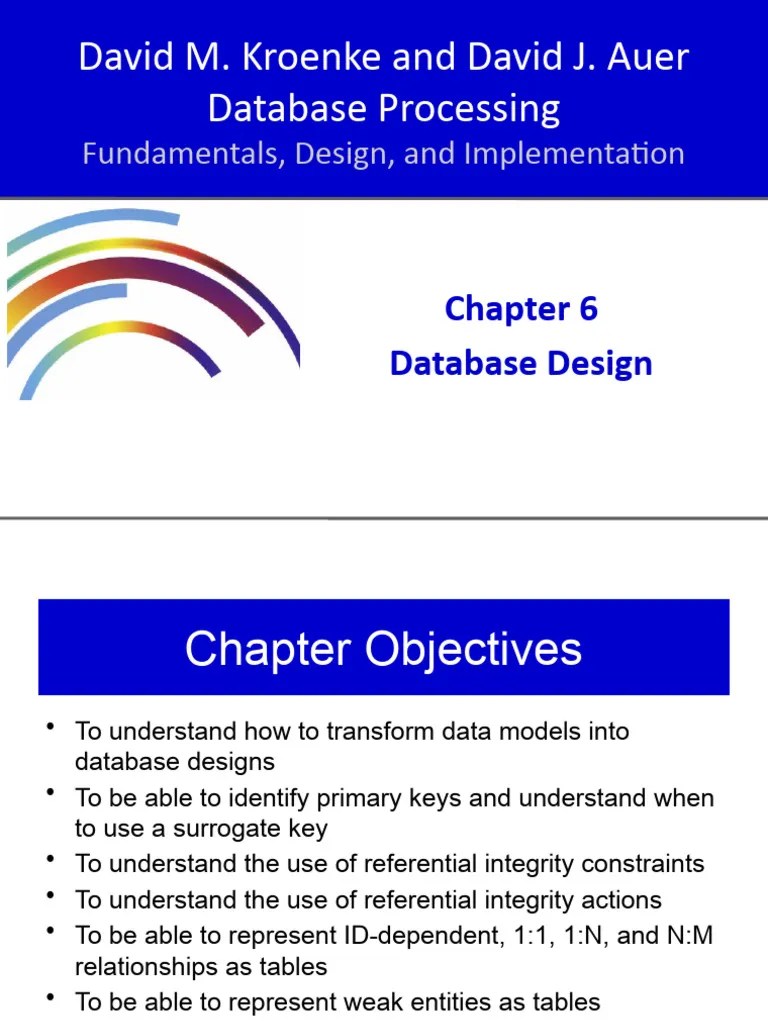 Chapter 6 Database Design Pdf Table Database Databases