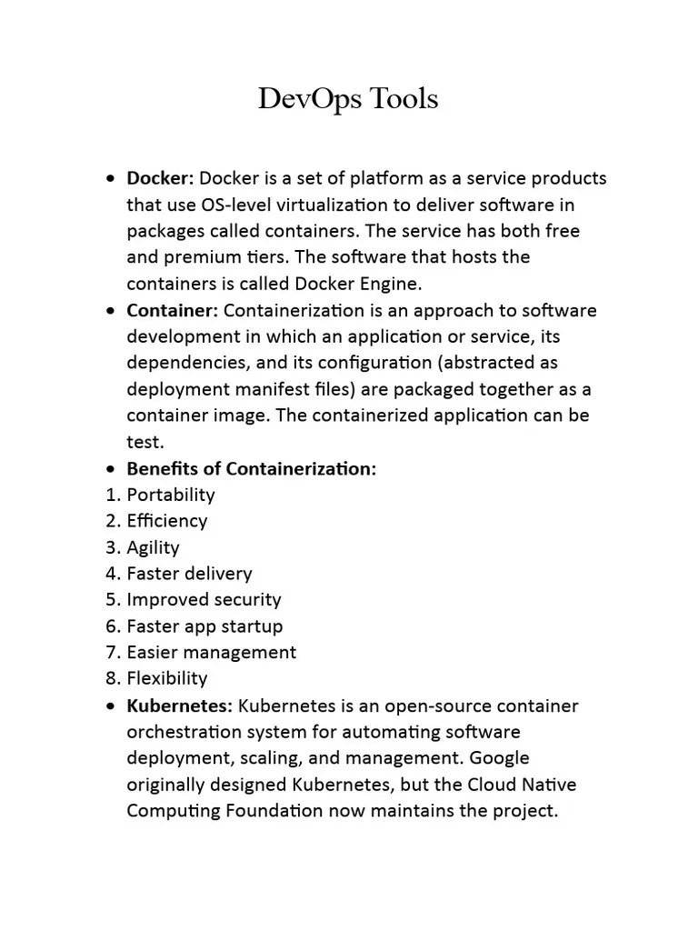 Devops Tools Pdf Computers