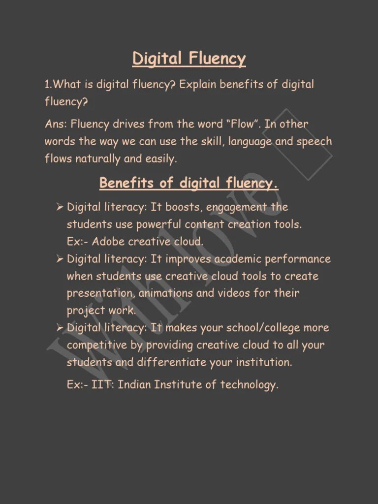 Digital Fluency Pdf