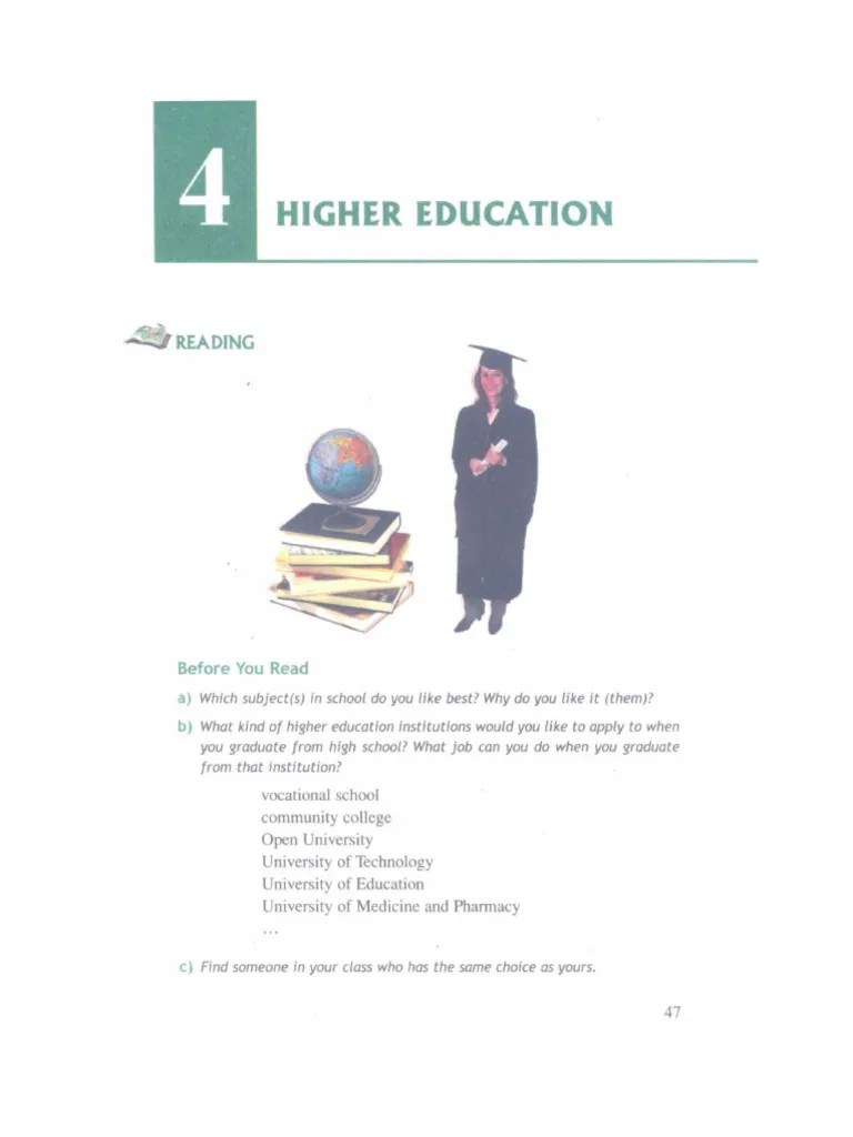 Unit 4 Higher Education Pdf