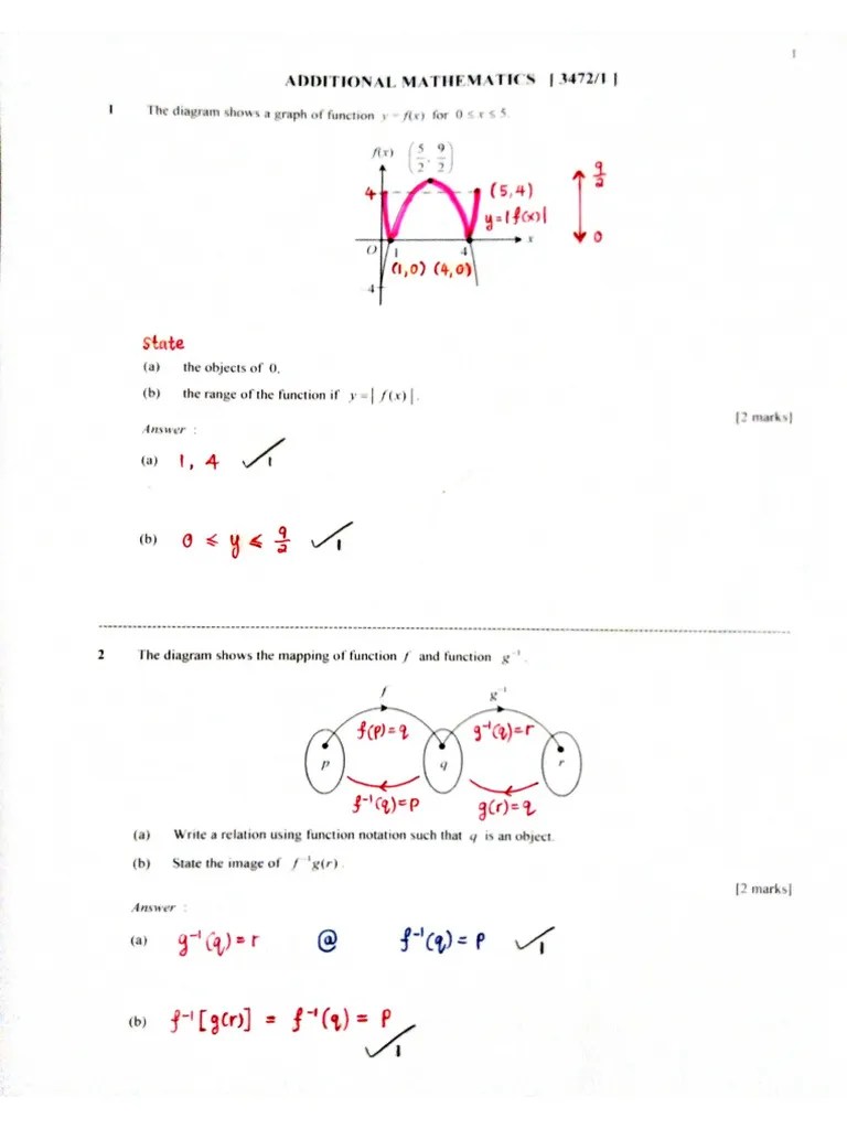 Addmath 2020 Paper 1 Answer Pdf
