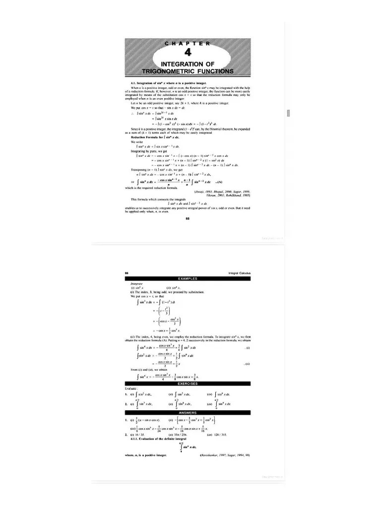 Maths Reduction Formula Pdf