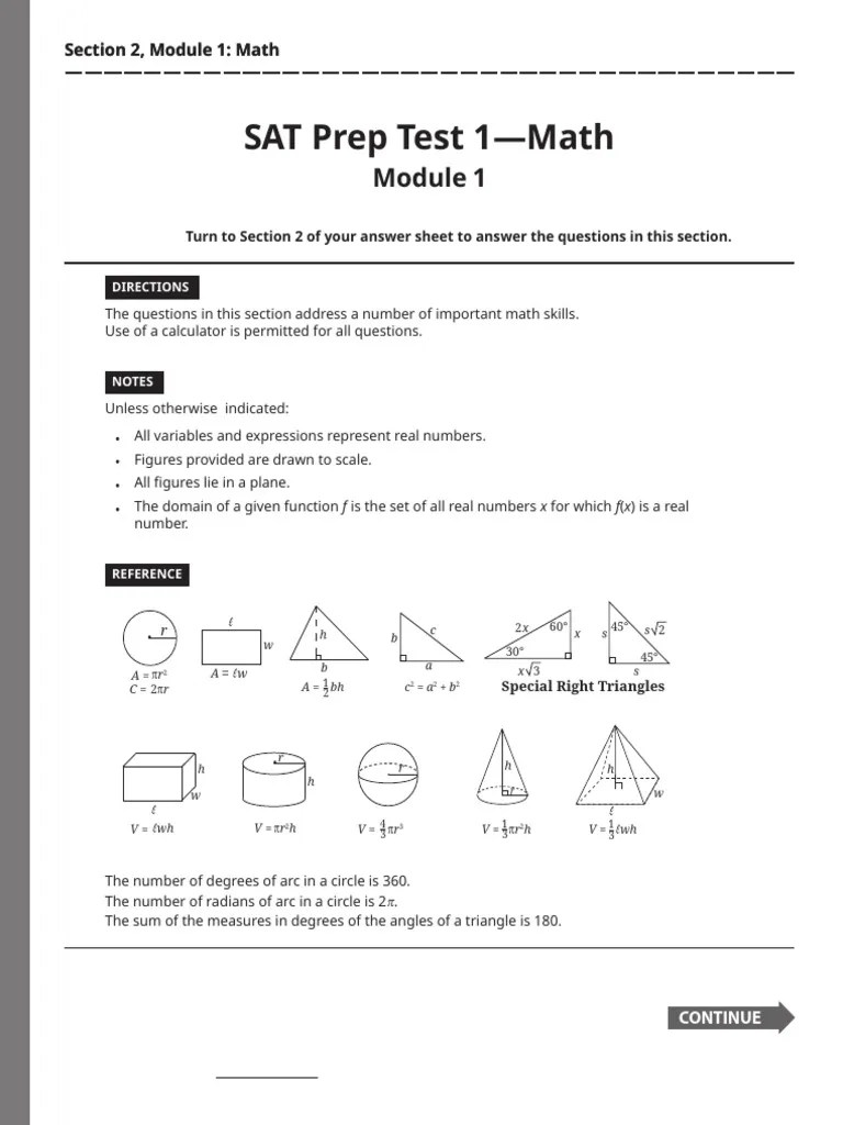 Math 1 Ww Digital Sat 2024 Pretest Pdf