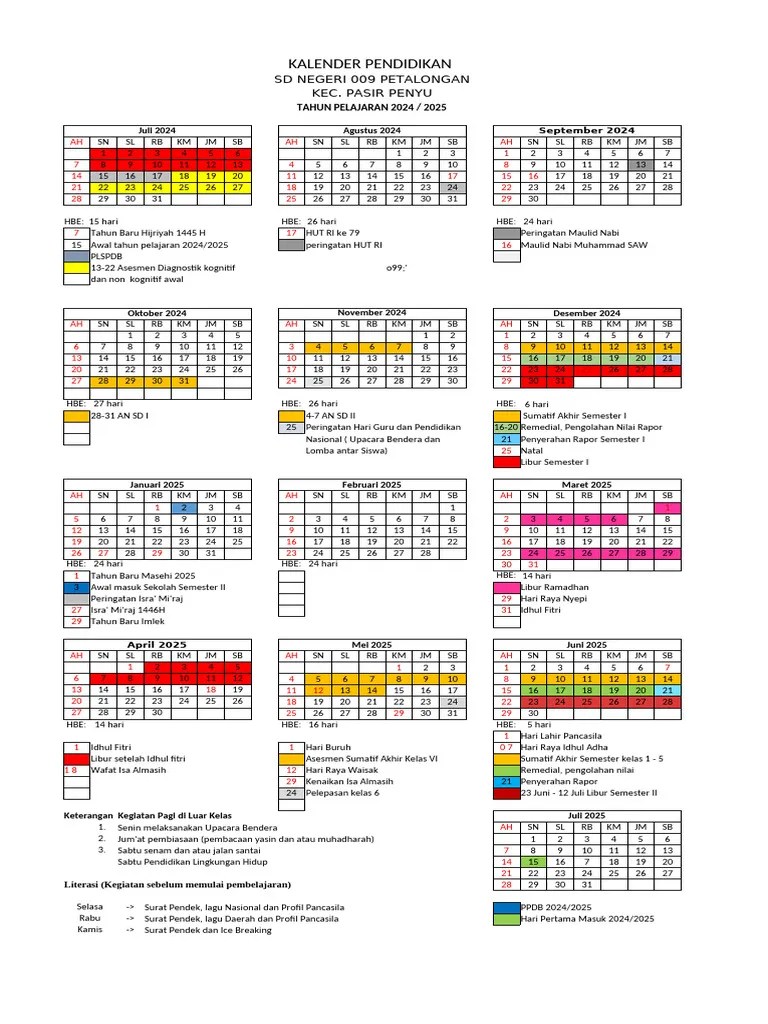 Kalender Pendidikan 2024 2025 Pdf