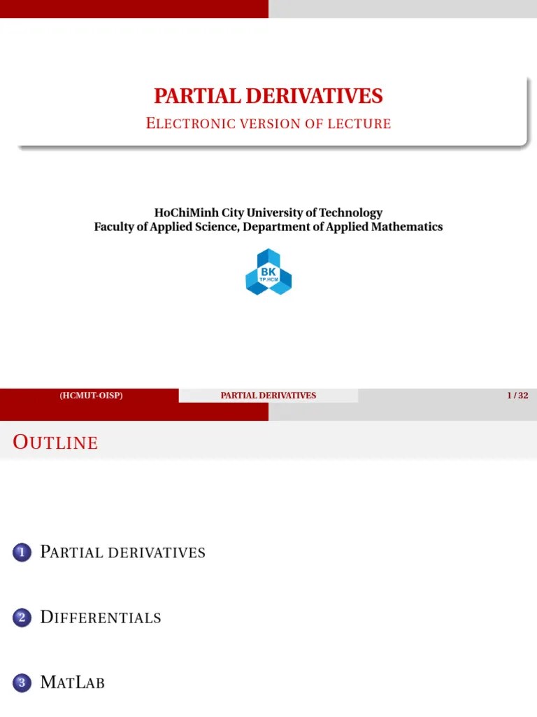 Partial Derivatives Pdf