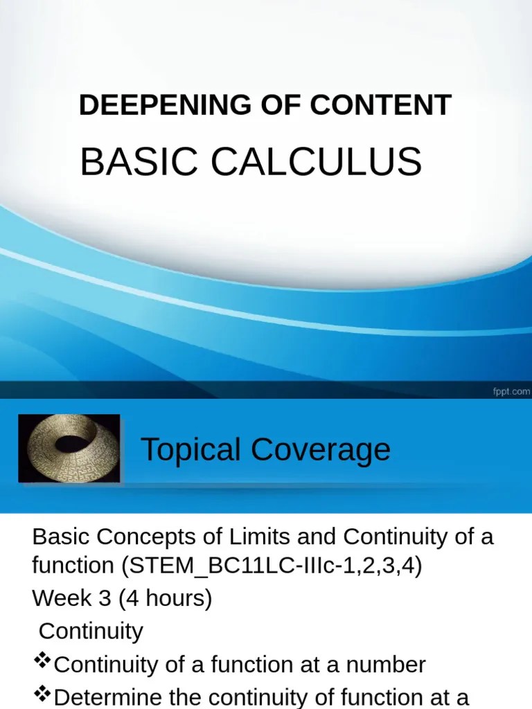 Basic Calculus Deepening 3rd Week Pdf Continuous Function