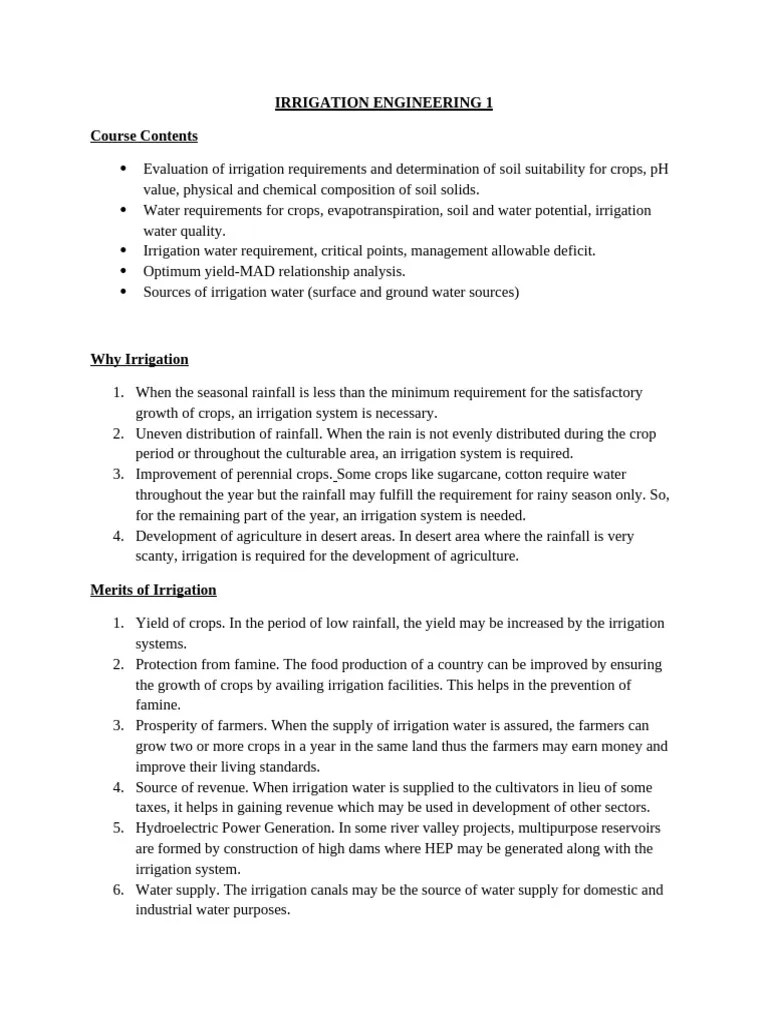 Irrigation Engineering Pdf