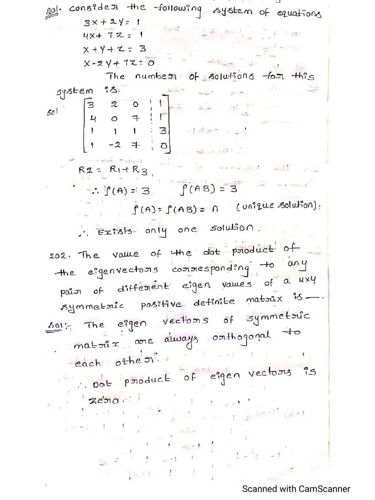 Linear Algebra Solutions 201 220 Pdf