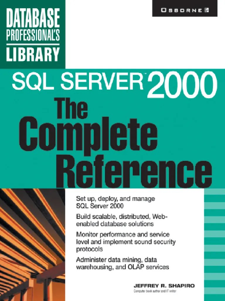 Sql Server 2000 The Complete Reference Mcgraw Hill Pdf
