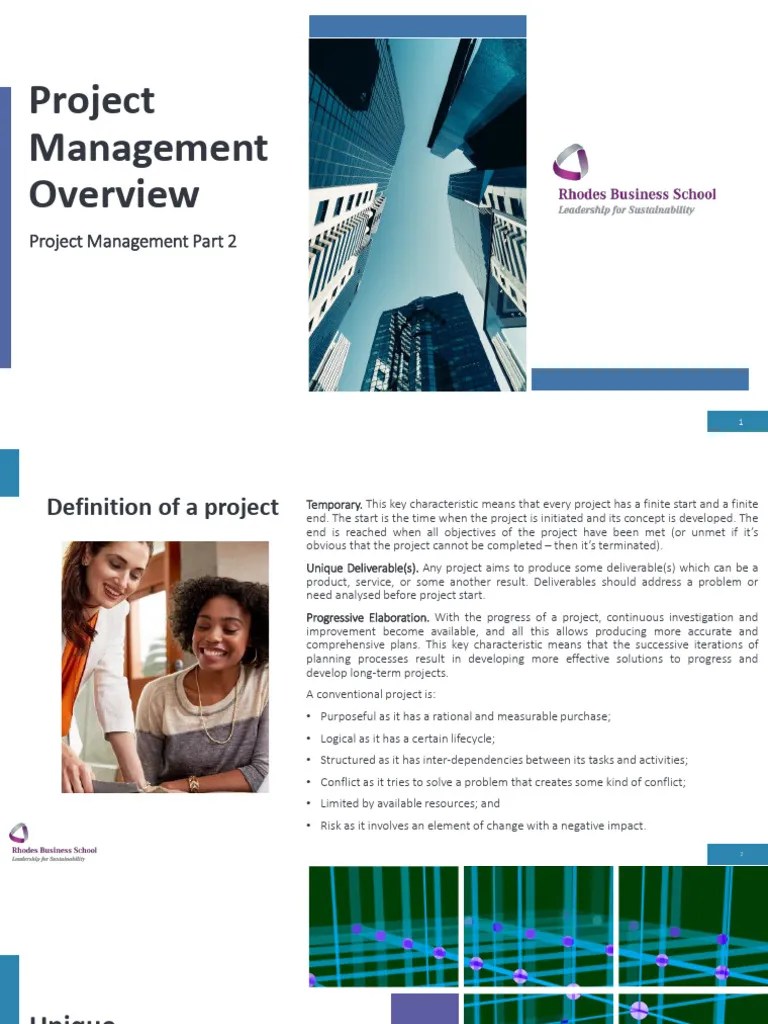 Part 2 Project Management Overview Pdf Project Management Business